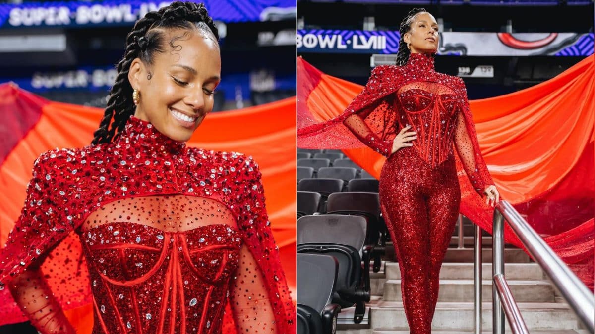 Alicia Keys Sports Fresh-Faced Make-Up at Super Bowl HalfTime Show ...