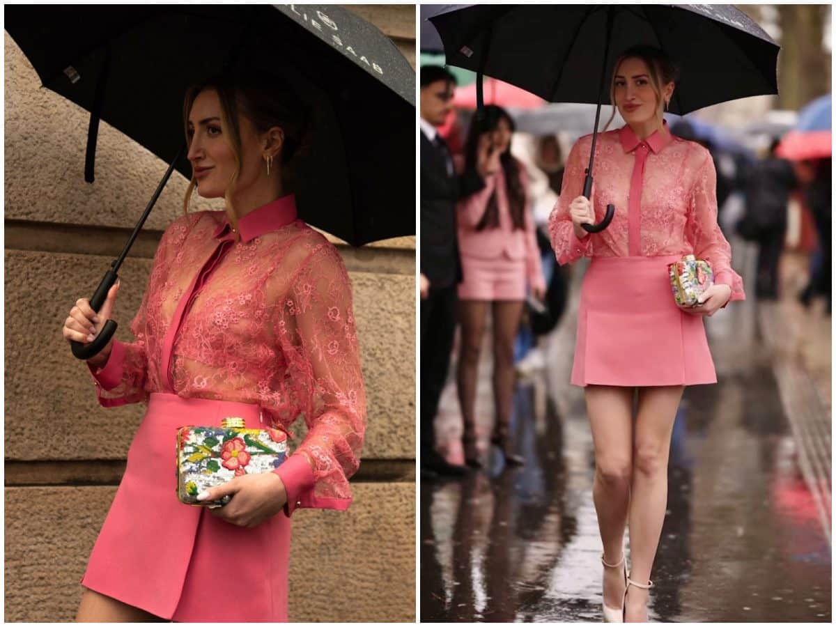 Audrey Peters Channels Pretty in Pink Energy at Elie Saab A/W 2024 ...