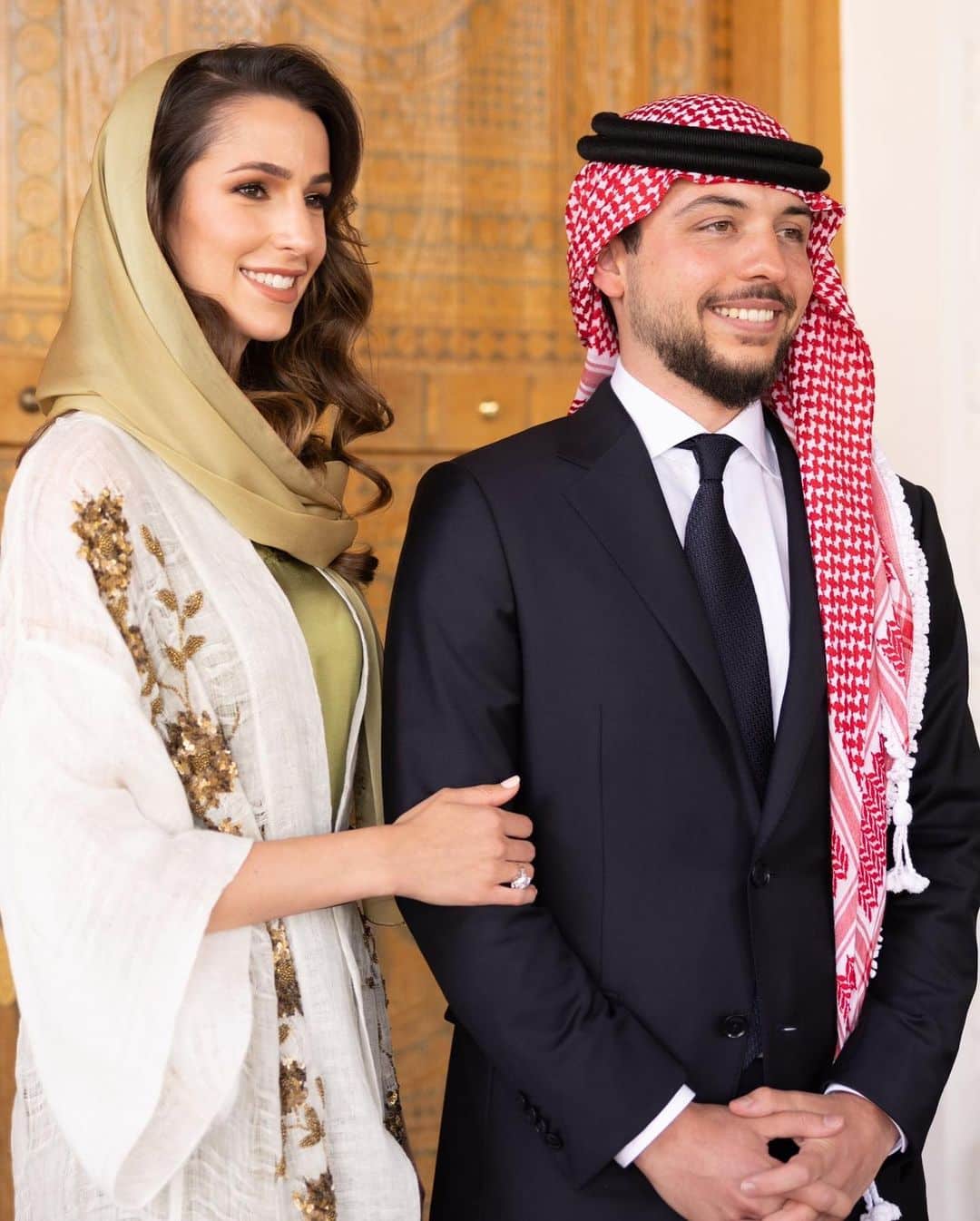 Princess Rajwa Shows Off Her Baby Bump in A Blue Jumpsuit