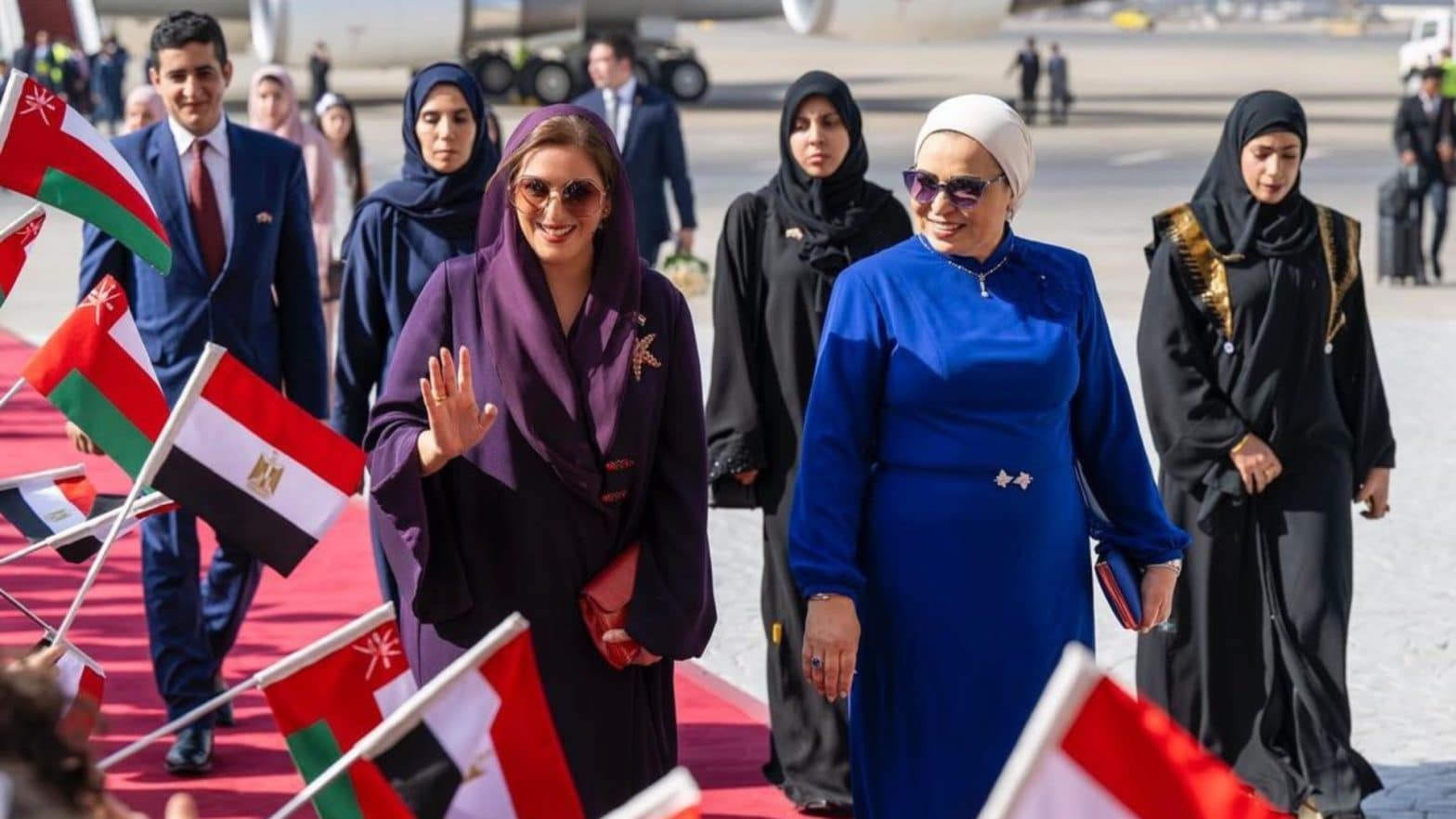 First Lady Of Egypt Welcomes HH Sayyida of Oman