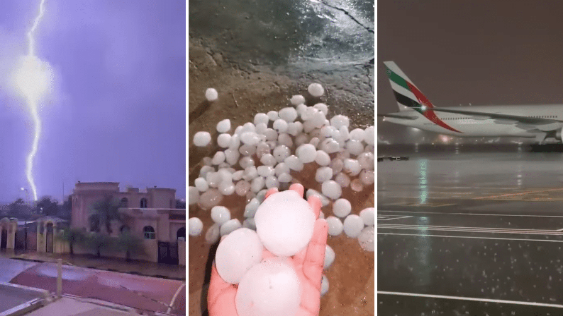 Hail in UAE: Flooding, Heavy Rain